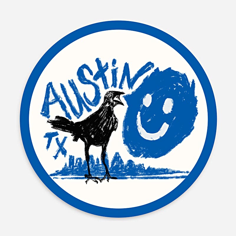 Happy Grackle ATX Sticker | Austin Vinyl Sticker | Gusto Graphic Tees