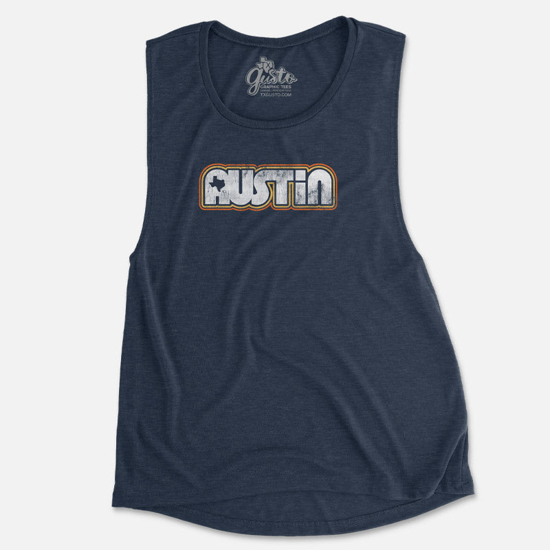 Retro Austin Womens Tank | Austin Apparel | Gusto Graphic Tees
