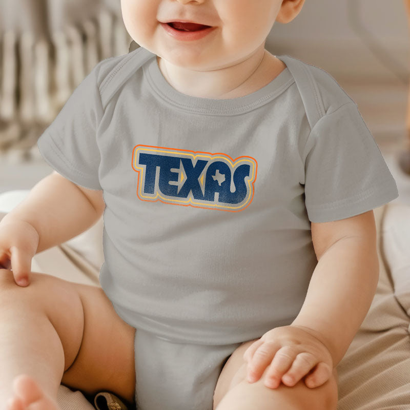 Retro Texas Baby Onesie | Texas Onesies | Gusto Graphic Tees