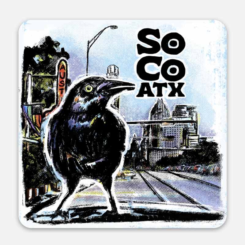 SoCo Grackle ATX Sticker | Austin Vinyl Sticker | Gusto Graphic Tees