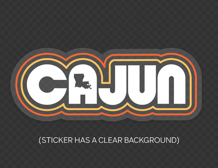 Retro Cajun Sticker | Louisiana Vinyl Sticker | Gusto Graphic Tees