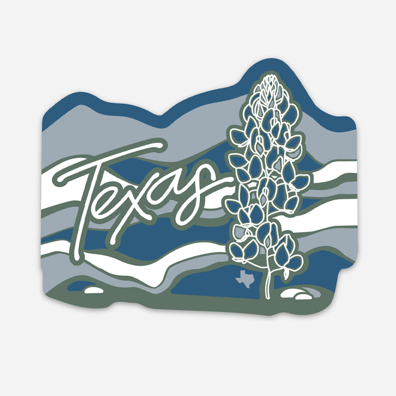 Texas Bluebonnet Sticker | Texas Vinyl Sticker | Gusto Graphic Tees