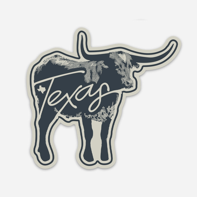 Texas Cattle Sticker | Texas Vinyl Sticker | Gusto Graphic Tees