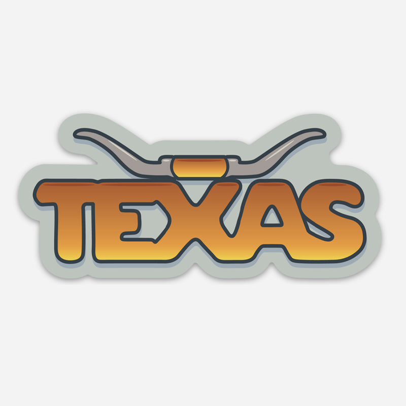 Texas Longhorn Sticker | Texas Vinyl Sticker | Gusto Graphic Tees